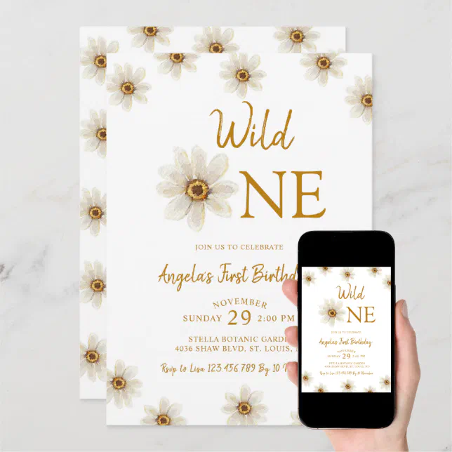 Daisy Floral Birthday Party Invitation | Zazzle