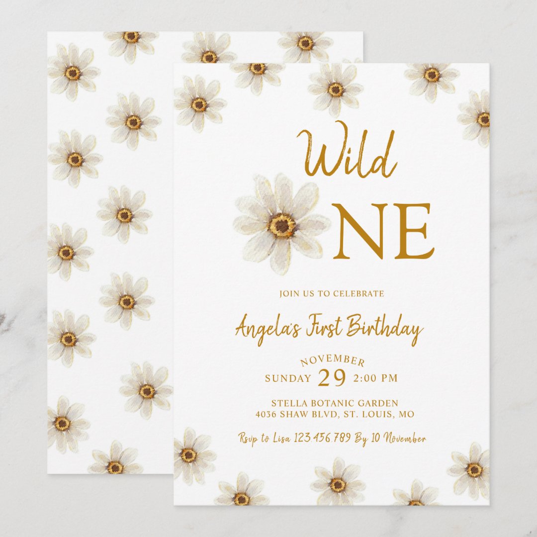 Daisy Floral Birthday Party Invitation | Zazzle