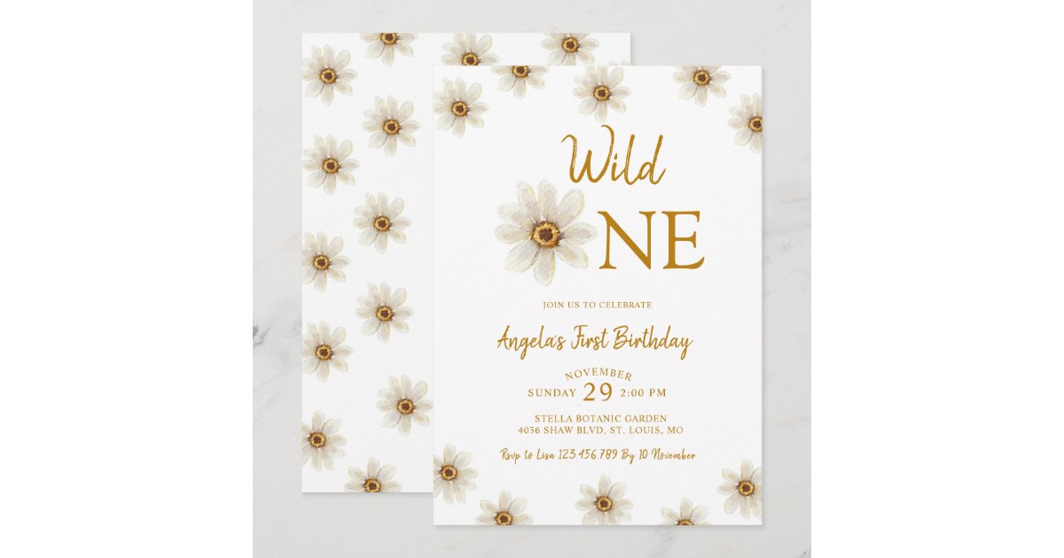 Daisy Floral Birthday Party Invitation | Zazzle