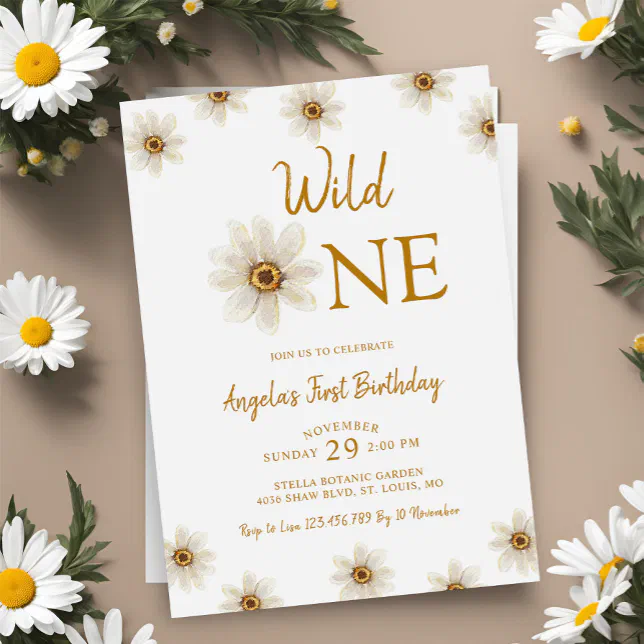 Daisy Floral Birthday Party Invitation | Zazzle