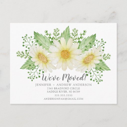 Daisy Floral Moving Announcement | Zazzle