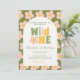 Daisy Floral Wild One Green pink Girl 1st Birthday Invitation | Zazzle
