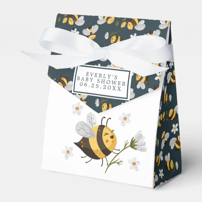 Daisy Flower Bumblebee Bee Baby Shower Favor Boxes | Zazzle