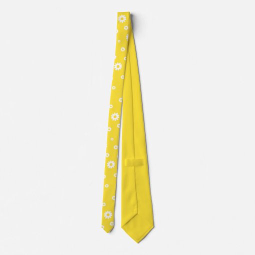 Daisy Flower Contemporary Yellow White Pattern Neck Tie | Zazzle