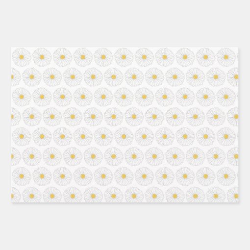 Daisy Flower Garden Party Floral Print Daisies Wrapping Paper Sheets ...