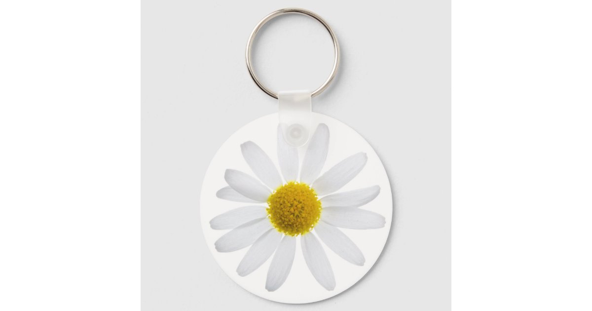 Daisy flower keychain | Zazzle