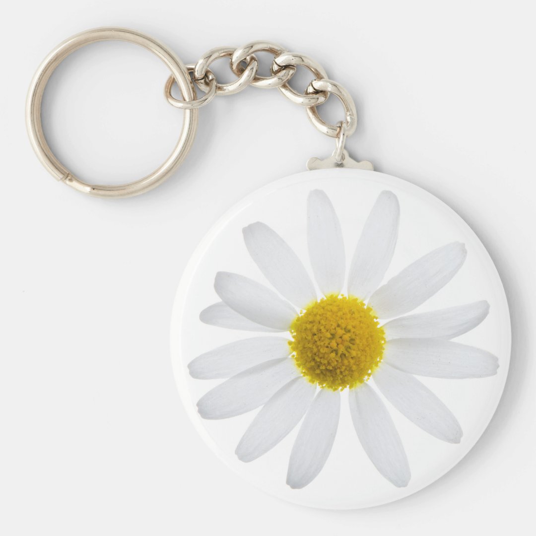 Daisy flower keychain | Zazzle