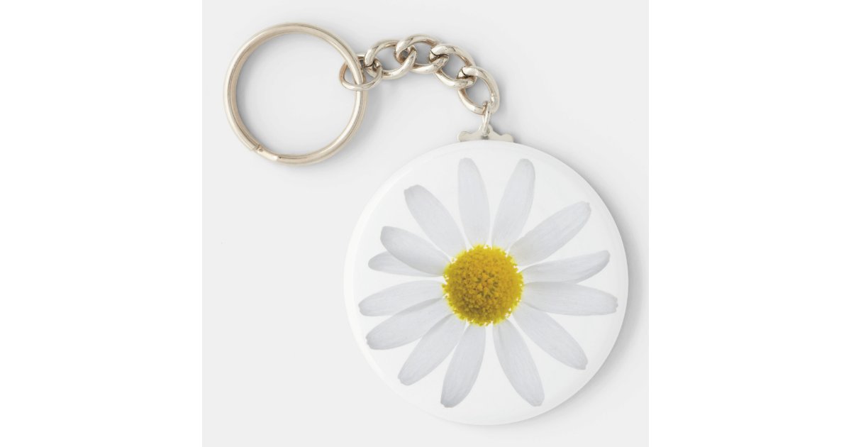 Daisy flower keychain | Zazzle