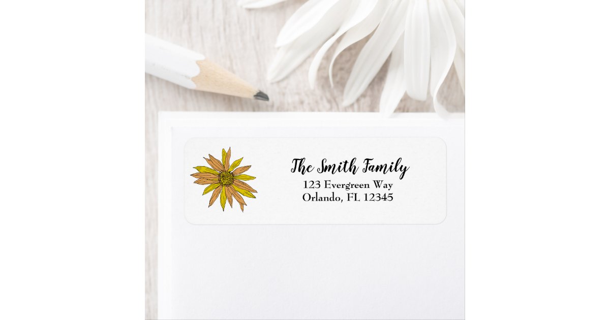 Daisy Flower Painting Illustration Label | Zazzle