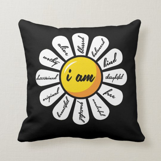 Daisy - Flower Positive Affirmation Throw Pillow | Zazzle.com