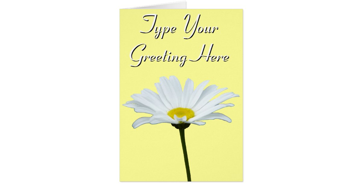 Daisy Flowers Card Personalized Flowers Card | Zazzle