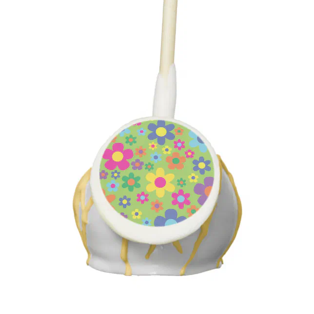 Daisy Flowers Cute Colorful 1st Birthday Party Cake Pops | Zazzle