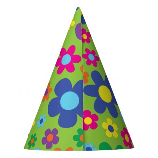 Daisy Flowers Cute Colorful 1st Birthday Party Party Hat | Zazzle