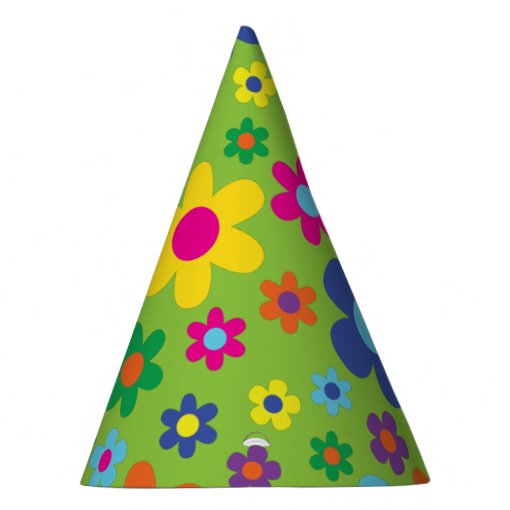 Daisy Flowers Cute Colorful 1st Birthday Party Party Hat | Zazzle