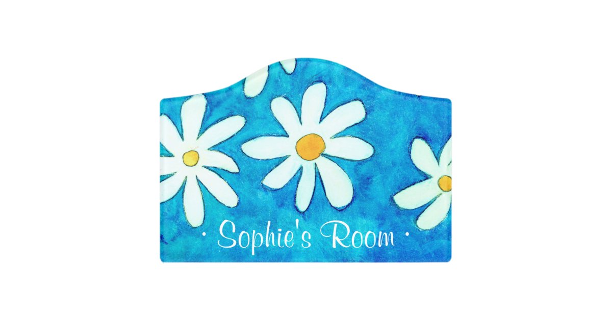 Daisy Flowers Door Sign | Zazzle