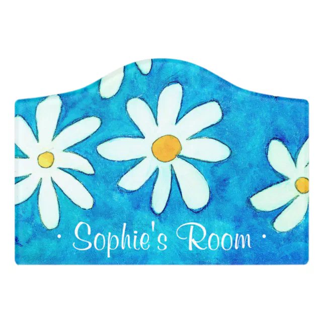 Daisy Flowers Door Sign | Zazzle