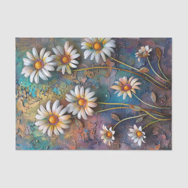 Daisy Flowers Pretty Wildflowers Floral Nature Art Tissue Paper | Zazzle