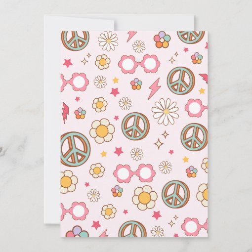 Daisy Four Ever Groovy 4th Birthday Invitation | Zazzle