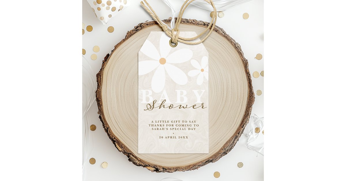 Daisy Garden Baby Shower Gender Neutral Thank You Gift Tags | Zazzle