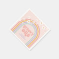 Daisy Groovy One Pastel rainbow first birthday Napkins | Zazzle