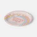 Daisy Groovy One Pastel rainbow first birthday Paper Plates | Zazzle