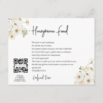 Daisy Honeymoon wish QR CODE Enclosure Card | Zazzle