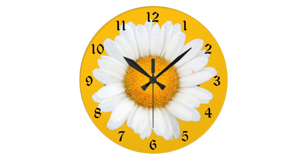Daisy Large Clock | Zazzle
