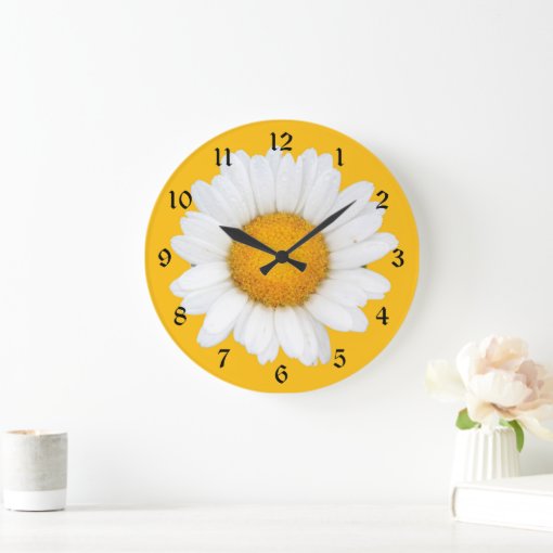 Daisy Large Clock | Zazzle