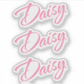 Daisy name pink cursive font x3 sticker | Zazzle