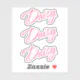 Daisy name pink cursive font x3 sticker | Zazzle