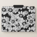Daisy Nights Black and White Floral Custom Design File Folder | Zazzle
