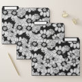 Daisy Nights Black and White Floral Custom Design File Folder | Zazzle