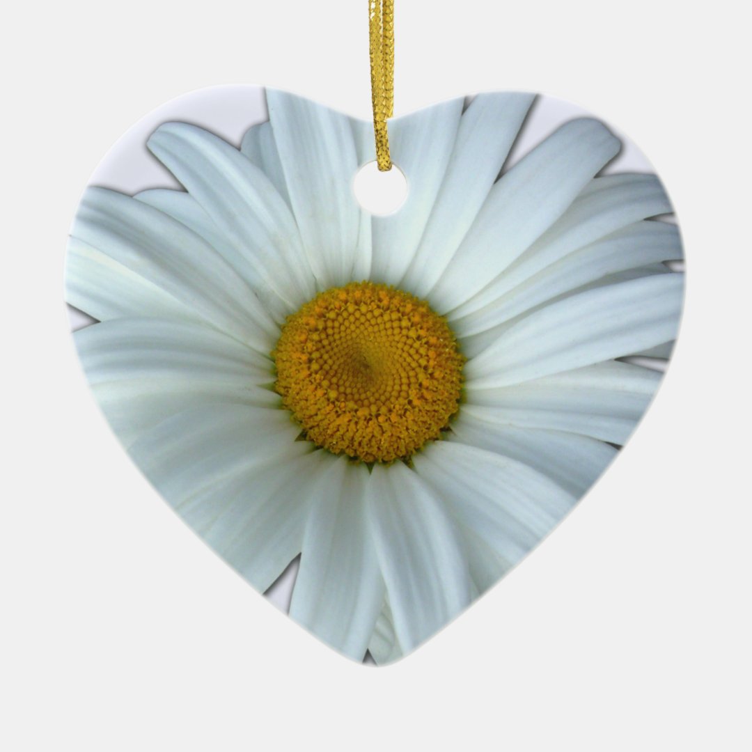 Daisy Ornament Personalized Christmas Decoration | Zazzle