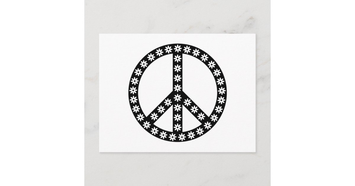 Daisy Peace Symbol Postcard | Zazzle