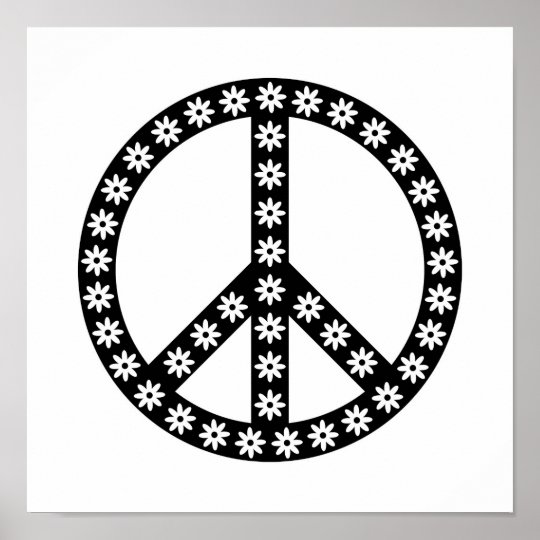 Daisy Peace Symbol Poster | Zazzle.com