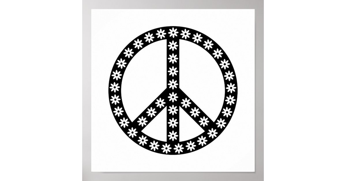 Daisy Peace Symbol Poster | Zazzle