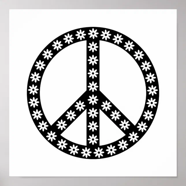Daisy Peace Symbol Poster | Zazzle