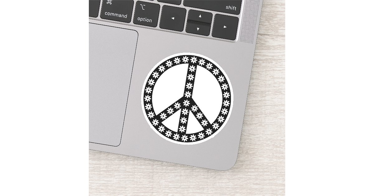 Daisy Peace Symbol Sticker | Zazzle