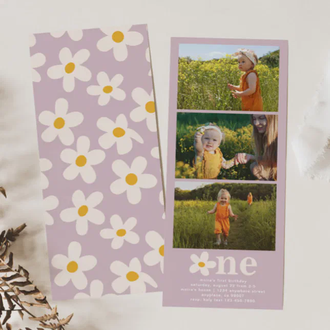 Daisy Photo Birthday Invitation | Zazzle