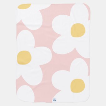 Daisy pink yellow photo baby girl wonderful baby blanket | Zazzle