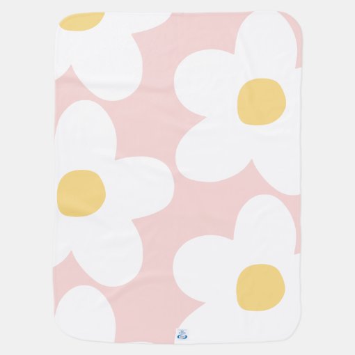 Daisy pink yellow photo baby girl wonderful baby blanket | Zazzle