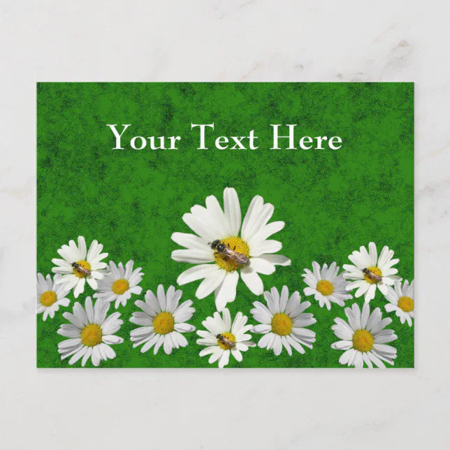 Daisy postcard template | Zazzle