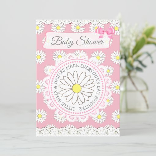 Daisy Themed Girl's Baby Shower Invitation | Zazzle