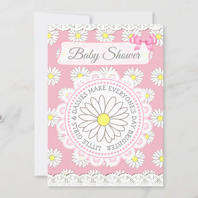 Daisy Themed Girl's Baby Shower Invitation | Zazzle