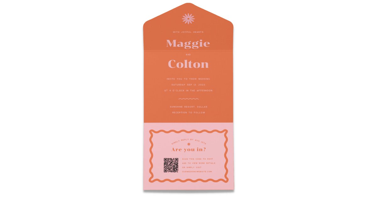 Daisy Wedding All In One Invitation | Zazzle
