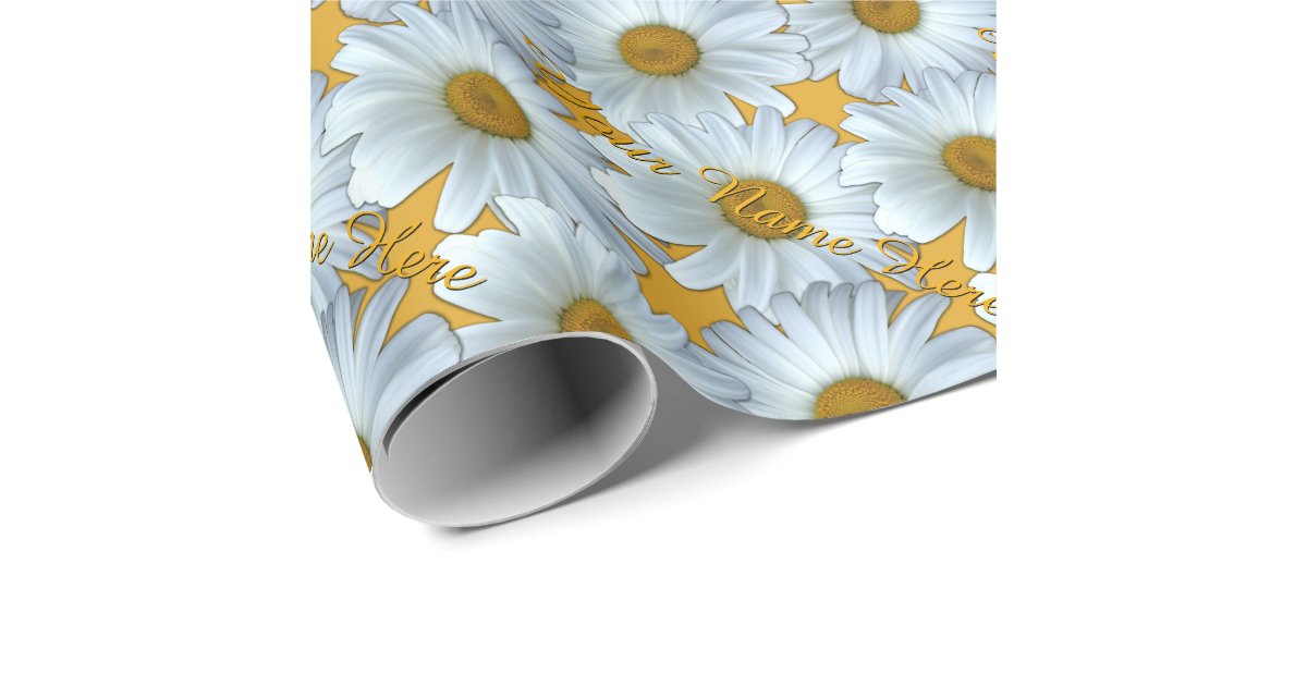 Daisy Wrapping Paper Personalized Gift Paper | Zazzle