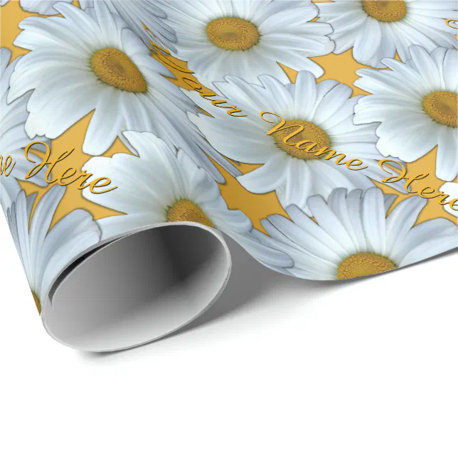 Daisy Wrapping Paper Personalized Gift Paper | Zazzle