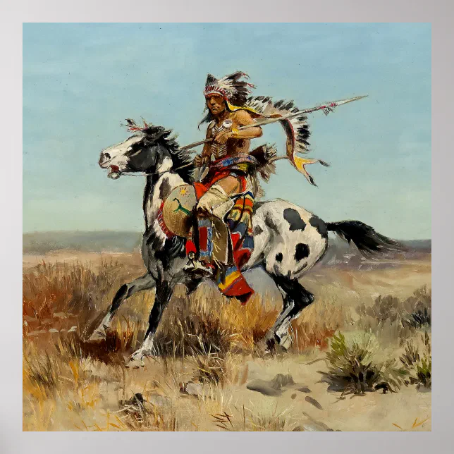 “Dakota Chief” Western Art by Charles M Russell Poster | Zazzle