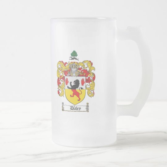 DALEY FAMILY CREST - DALEY COAT OF ARMS FROSTED GLASS BEER MUG | Zazzle.com
