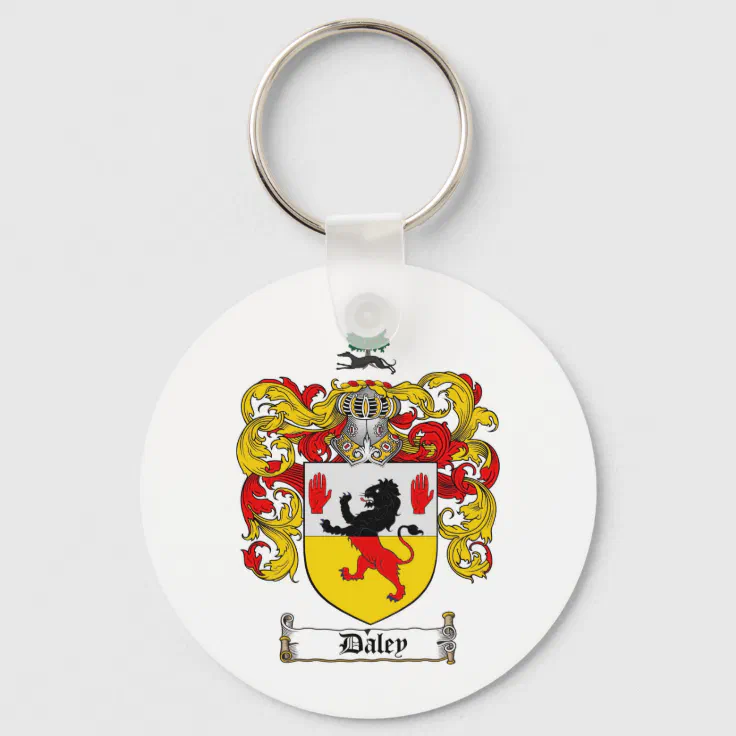 DALEY FAMILY CREST - DALEY COAT OF ARMS KEYCHAIN | Zazzle